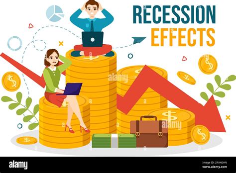 Effets de récession Illustration vectorielle ayant un impact sur la
