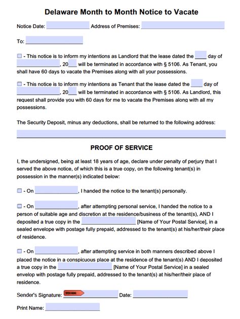 Landlord 60 Day Notice To Vacate Sample Letter PDF Template