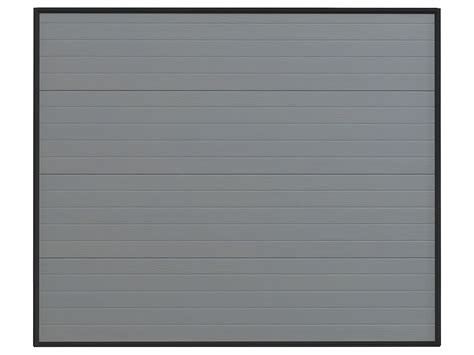 Porte de garage sectionnelle avec moteur Somfy effet rainuré gris NORIA