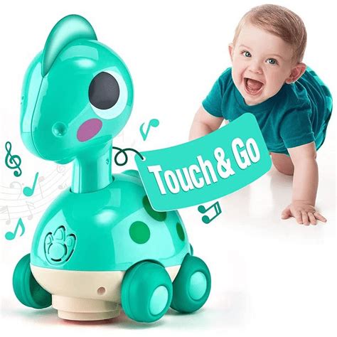 Baby Toys 6 To 12 Months Touch Go Music Light Dinosaur Baby Crawling