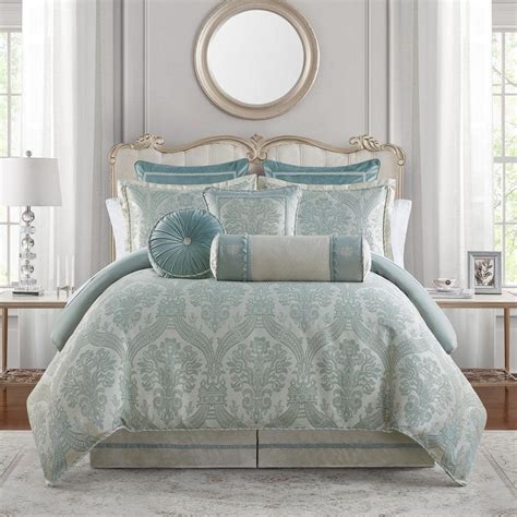 WATERFORD Castle Cove 6 Piece Spa Blue Queen Comforter Set
