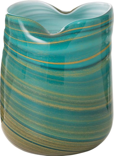 J Line Vaas Golf Glas Mix Small Bloemenvaas 20 Cm Hoog Bol