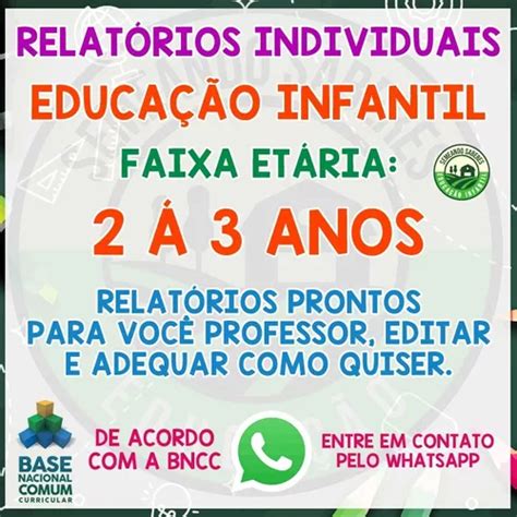 Relatórios Individuais Para Educação Infantil De Acordo Bncc MercadoLivre