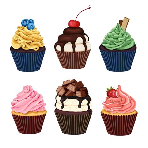 Taza torta postre dulce comida vector ilustración Vector Premium