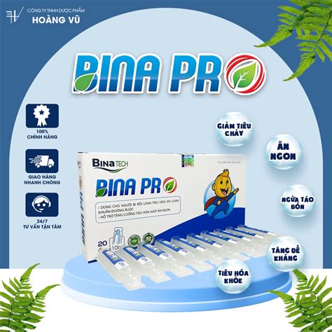 Chính Hãng Men vi sinh hỗ trợ tiêu hóa BINA PRO Hỗ trợ tăng cường