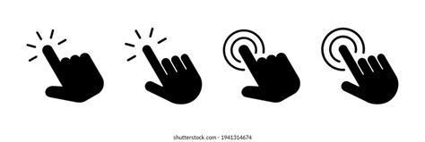 Hand Click Icon Set Pointer Icon Stock Vector Royalty Free 1941314674