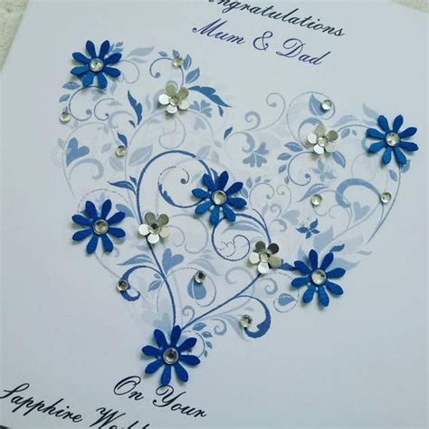 Personalised Sapphire Wedding Anniversary Card 45th Wedding Etsy