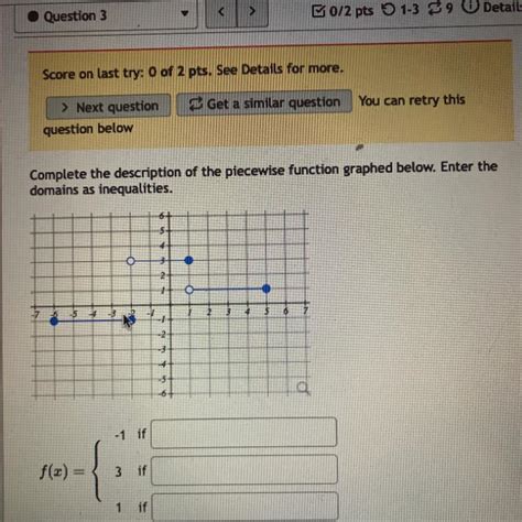 Complete The Description Of The Piecewise Function Graphed Below Enter