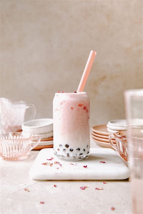 Strawberry Boba Tea Homemade Milk Tea