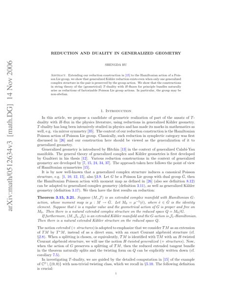 pdf reduction and duality in generalized geometry