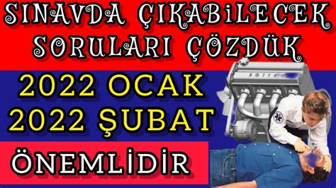 BU SORULARI KAÇIRMAYIN 2022 OCAK 2022 ŞUBAT EHLİYET SINAV SORULARI