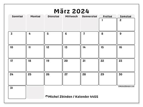 Kalender März 2024 44 Michel Zbinden DE