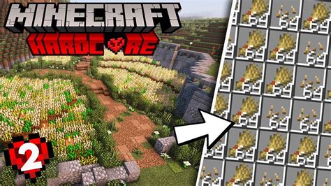 J ai construit une FERME à BLÉ en Minecraft Hardcore YouTube
