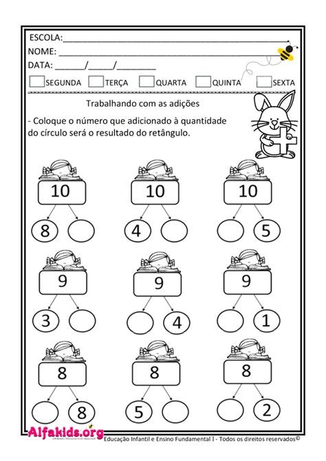 Atividades de matemática 2º Ano completando as expressões dos fatos