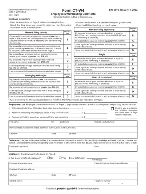 Form Ct W Printable Forms Free Online