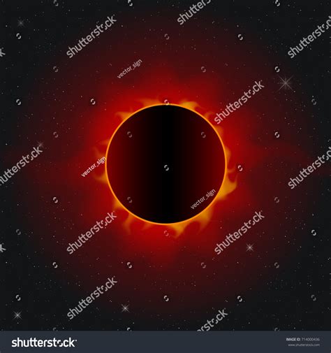 Total Solar Eclipse Realistic Image Stock Vector Royalty Free