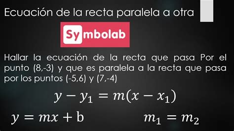 Ecuación de la recta paralela a otra recta YouTube