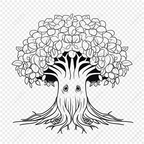 Gambar Gambar Sketsa Garis Besar Halaman Mewarnai Pohon Kehidupan Kuno