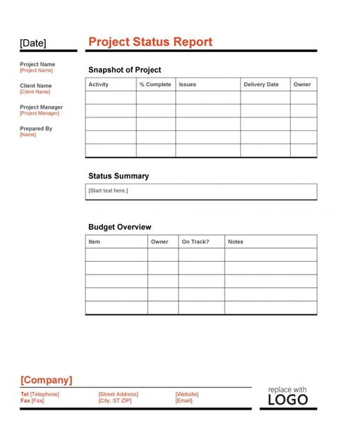 Free Free Progress Report Templates Word Excel Formats