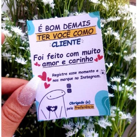 100 Folhetos de Agradecimento ao Cliente FLORK Personalizado É bom de