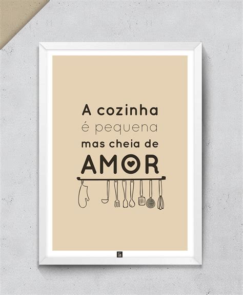 Quadro Frase Cozinha Cheia De Amor X Cm Elo