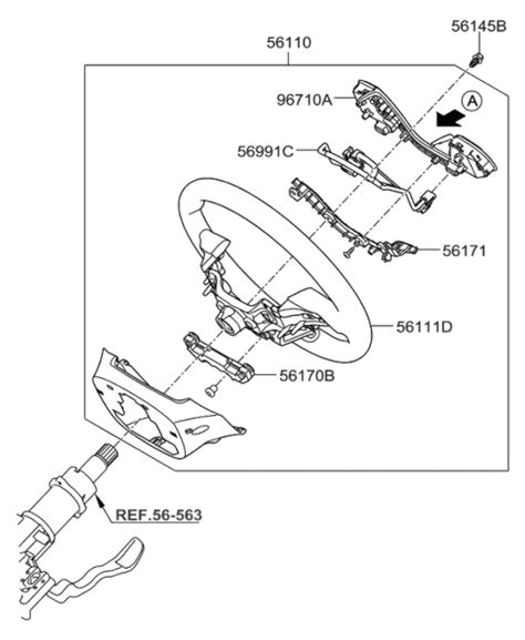 56100 F3000 TRY Genuine Hyundai Steering Wheel Assembly