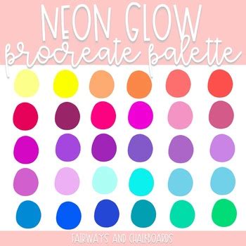 Neon Unicorn Procreate Color Palette Digital Color Palette Canada