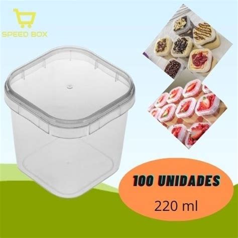 Potes Quadrados Bolo No Pote 220ml Lacre 100 Und Parcelamento Sem Juros