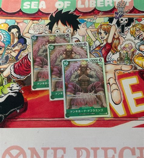 One Piece OPTCG Op 04 GREEN SR DOFLAMINGO Hobbies Toys Toys Games