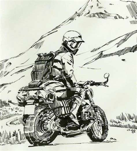 Pin By MacKenzie On IG Artists Motorbike Art Motorcycle Drawing Pen