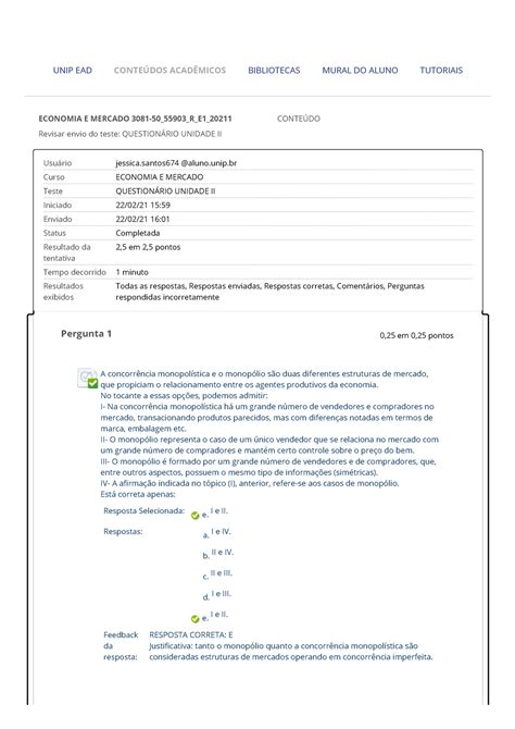 Question Rio Unidade Ii Economia E Mercado Unip Revisar Envio Do
