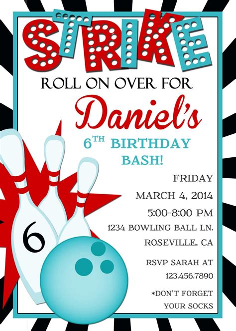 Printable Bowling Party Invitations Printable Word Searches