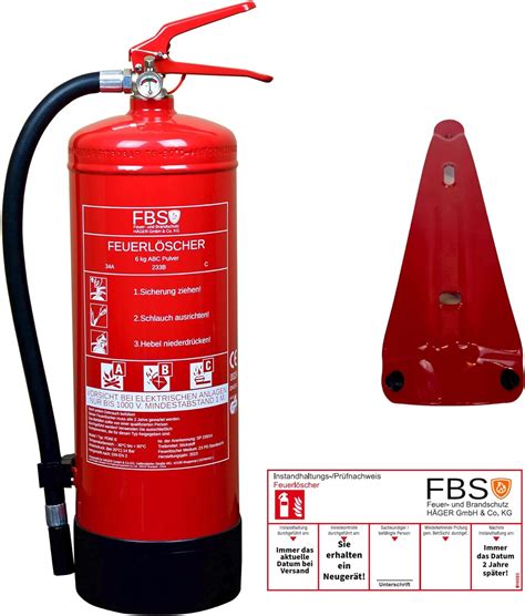Häger Feuerlöscher 6 kg Brandklasse ABC mit Kunststoffstandfuß