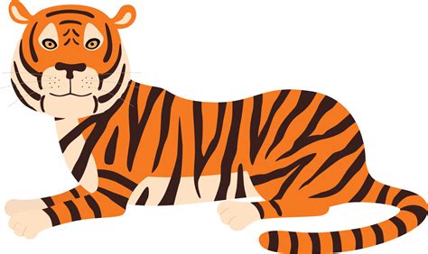Tiger Lying Down Vector Art At Vecteezy