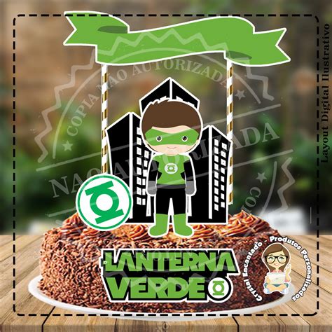 TOPO DE BOLO LANTERNA VERDE CUTE REF 2758 ARQUIVO DIGITAL Topo De