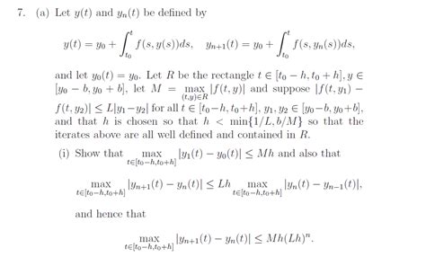 ordinary differential equations proving a theorem of ode picard s iteration theorem