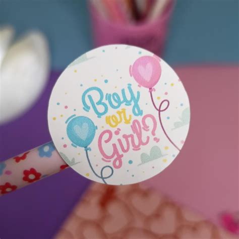 Adesivo Chá Revelação Boy Or Girl 40unid redondo 5cm Elo7