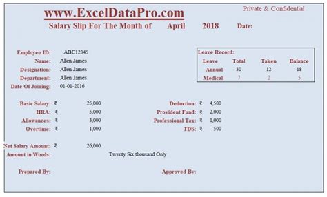 Ready To Use Salary Slip Excel Templates Exceldatapro