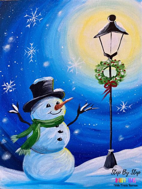 Easy Christmas Paintings Step By Step Painting With Tracie Kiernan