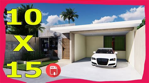 Plano De Casa X Metros Una Planta Fachadas De Casas Modernas