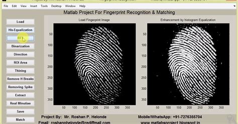 finger print recognition and matching using image processing matlab