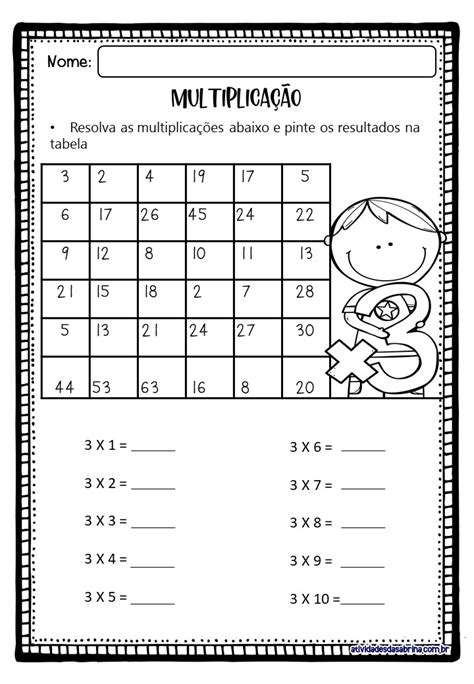 14 Atividades de Multiplicação 2 ano