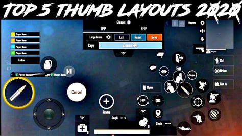 Top 5 Thumb Control Layouts PUBG MOBILE YouTube