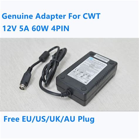 Genuine 12V 5A 60W 4PIN CWT PAA060F AC Adapter For HIKVISION POE Power
