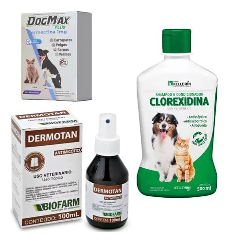 Kit Tratamento Dermatite E Micose Em C Es E Gatos De At Kg