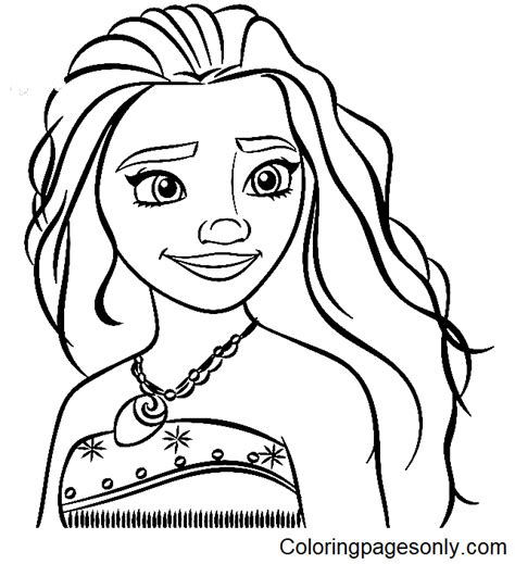 Dibujo De Moana Un Mar De Aventuras Vaiana Para Colorear Dibujos Para