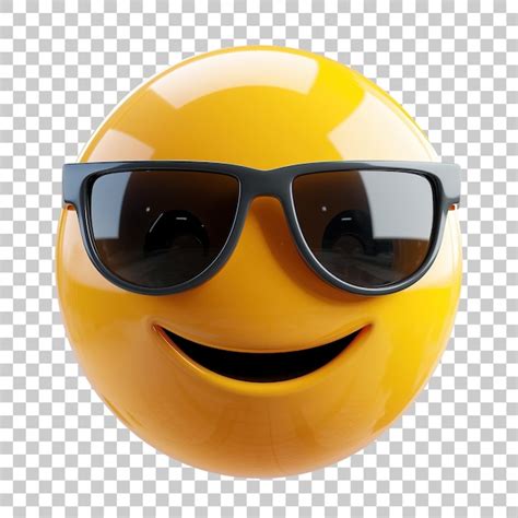 Icono 3d Cara Sonriente Con Gafas De Sol Emoji Aislado En Fondo