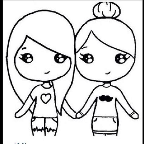 Kleurplaat Kawaii Poppetjes Bff FDD