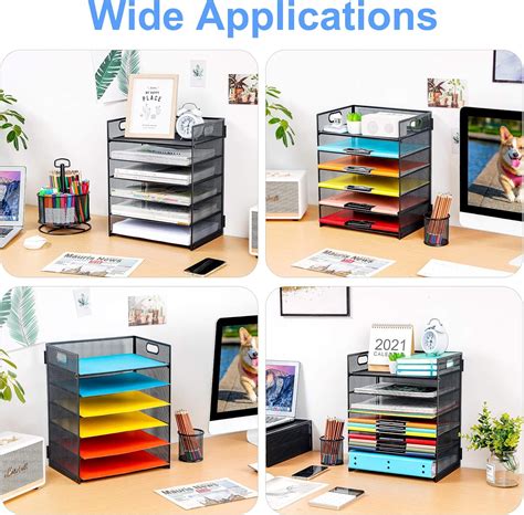 Marbrasse Organizador De Archivos De Malla De 6 Niveles Con Asa 3