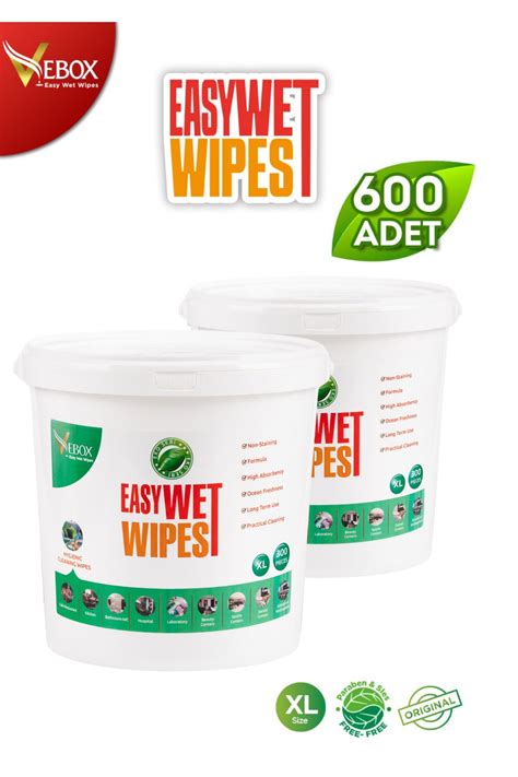 VEBOX Easy Wet Wipes Islak Kova Mendil 300 Adet X 2 Adet Fiyatı